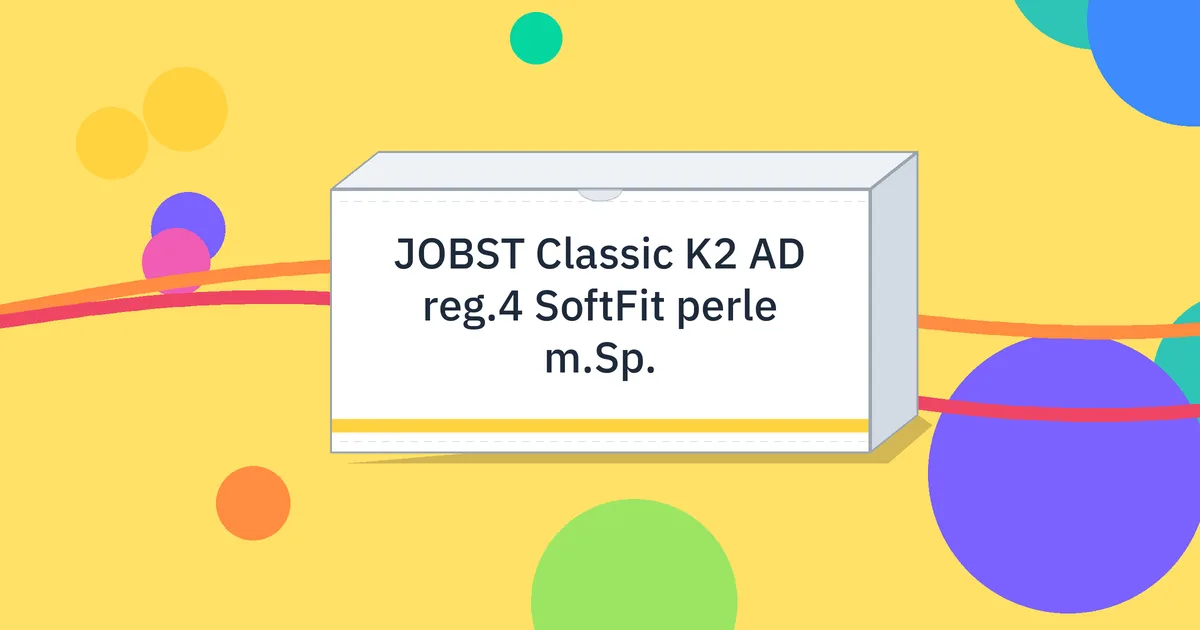 Symbolbild: Packung mit der Aufschrift JOBST Classic K2 AD reg.4 SoftFit perle m.Sp. (PZN 14221957) – Verfügbarkeit und Bezug in Apotheken in Frankfurt am Main