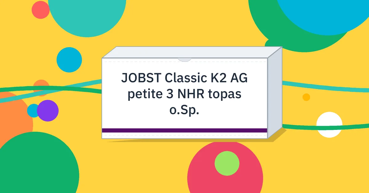 Symbolbild: Packung mit der Aufschrift JOBST Classic K2 AG petite 3 NHR topas o.Sp. (PZN 13063321) – Verfügbarkeit und Bezug in Apotheken in Frankfurt am Main