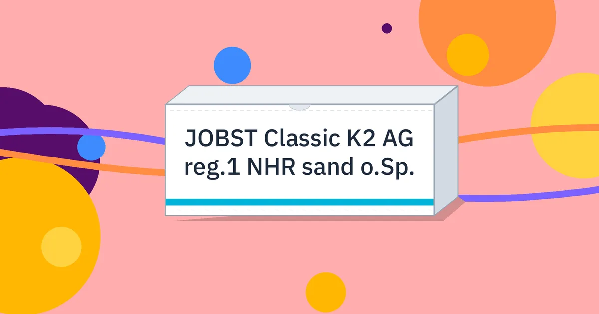 Symbolbild: Packung mit der Aufschrift JOBST Classic K2 AG reg.1 NHR sand o.Sp. (PZN 11271860) – Verfügbarkeit und Bezug in Apotheken in Frankfurt am Main