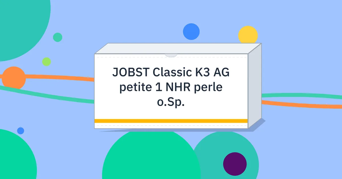 Symbolbild: Packung mit der Aufschrift JOBST Classic K3 AG petite 1 NHR perle o.Sp. (PZN 13160047) – Verfügbarkeit und Bezug in Apotheken in Frankfurt am Main
