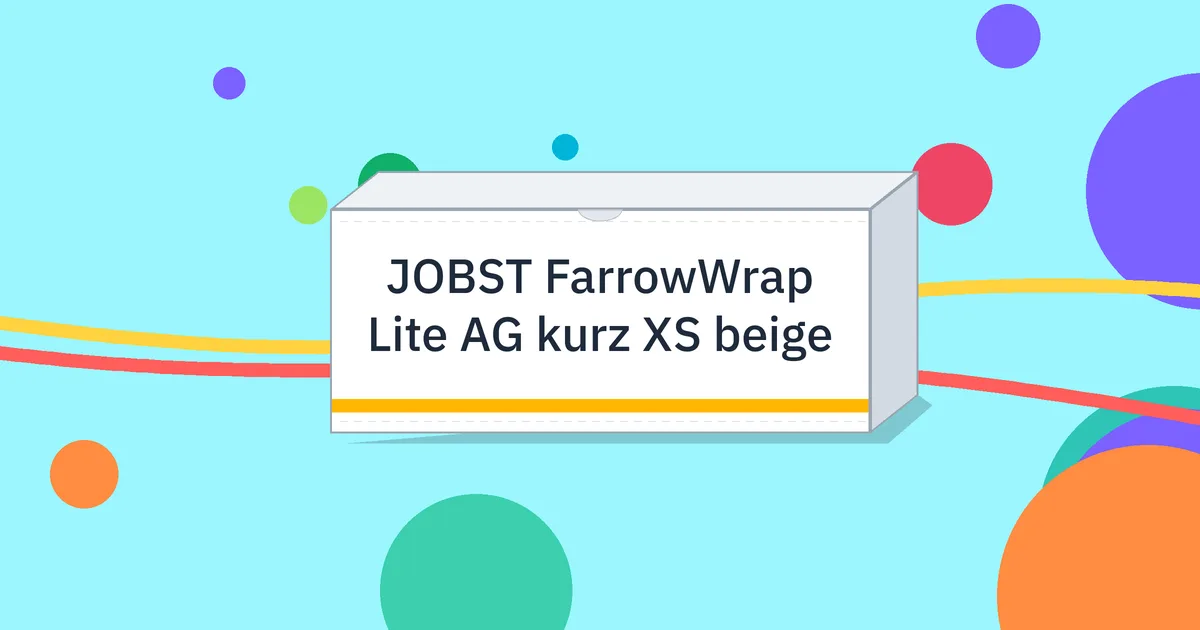 Symbolbild: Packung mit der Aufschrift JOBST FarrowWrap Lite AG kurz XS beige (PZN 13870636) – Verfügbarkeit und Bezug in Apotheken in Frankfurt am Main