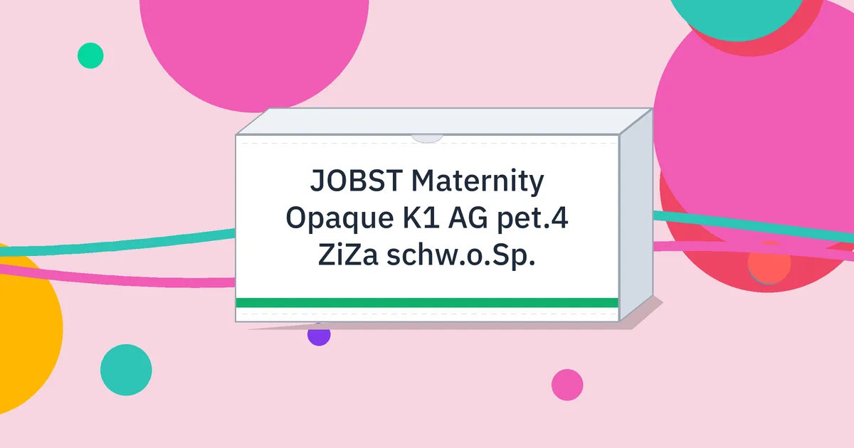 Symbolbild: Packung mit der Aufschrift JOBST Maternity Opaque K1 AG pet.4 ZiZa schw.o.Sp. (PZN 15852536) – Verfügbarkeit und Bezug in Apotheken in Frankfurt am Main