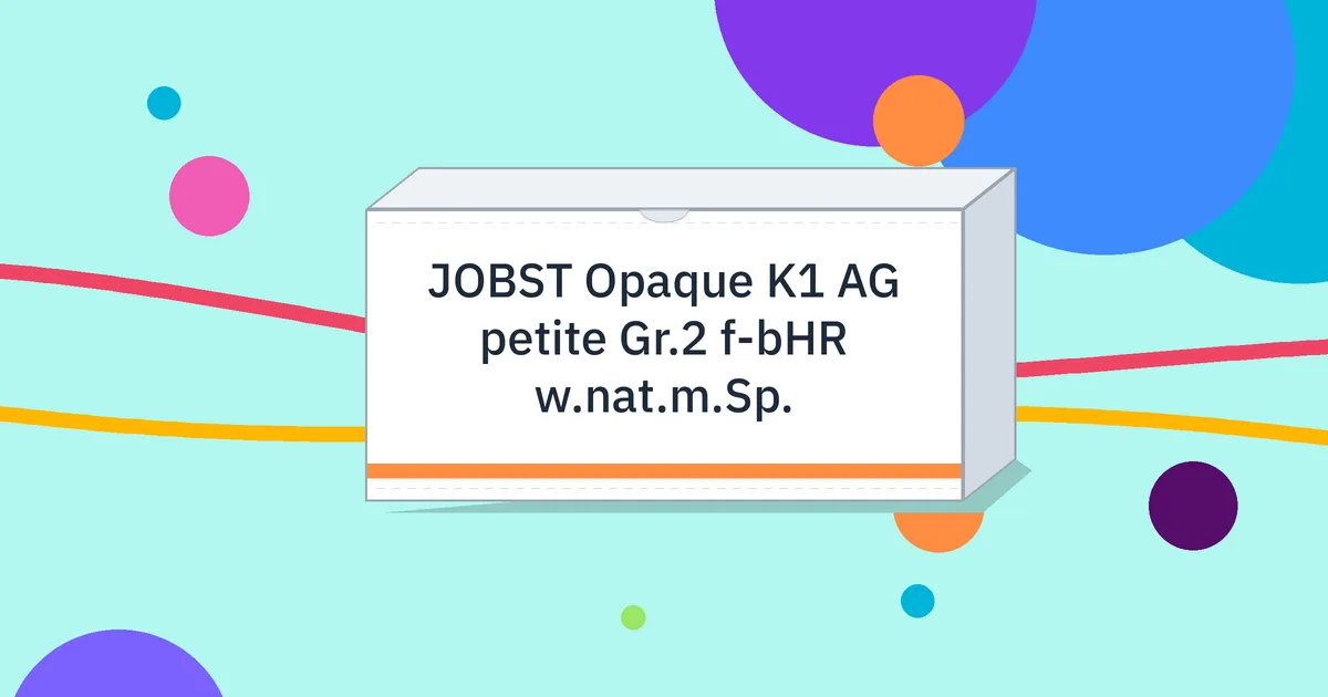 Symbolbild: Packung mit der Aufschrift JOBST Opaque K1 AG petite Gr.2 f-bHR w.nat.m.Sp. (PZN 13084033) – Verfügbarkeit und Bezug in Apotheken in Frankfurt am Main