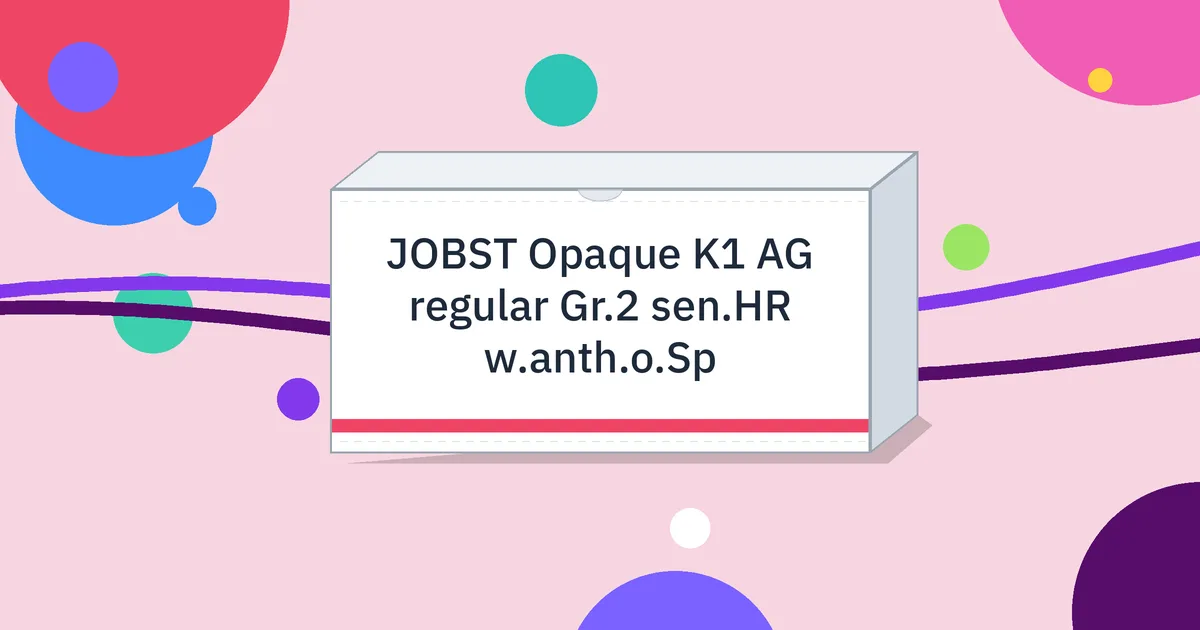 Symbolbild: Packung mit der Aufschrift JOBST Opaque K1 AG regular Gr.2 sen.HR w.anth.o.Sp (PZN 16264965) – Verfügbarkeit und Bezug in Apotheken in Frankfurt am Main