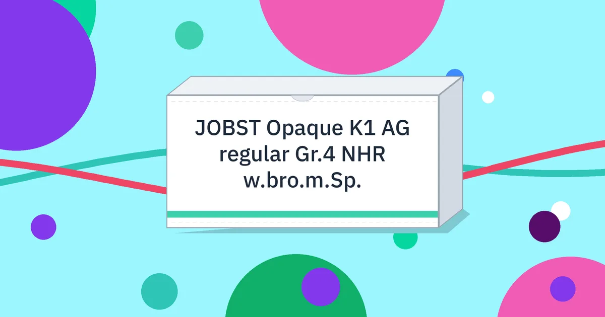 Symbolbild: Packung mit der Aufschrift JOBST Opaque K1 AG regular Gr.4 NHR w.bro.m.Sp. (PZN 13091777) – Verfügbarkeit und Bezug in Apotheken in Frankfurt am Main