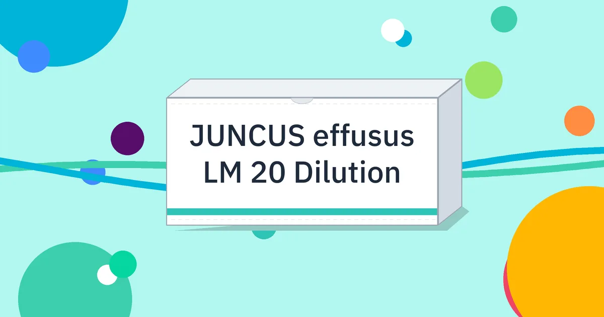 Symbolbild: Packung mit der Aufschrift JUNCUS effusus LM 20 Dilution (PZN 13564276) – Verfügbarkeit und Bezug in Apotheken in Frankfurt am Main