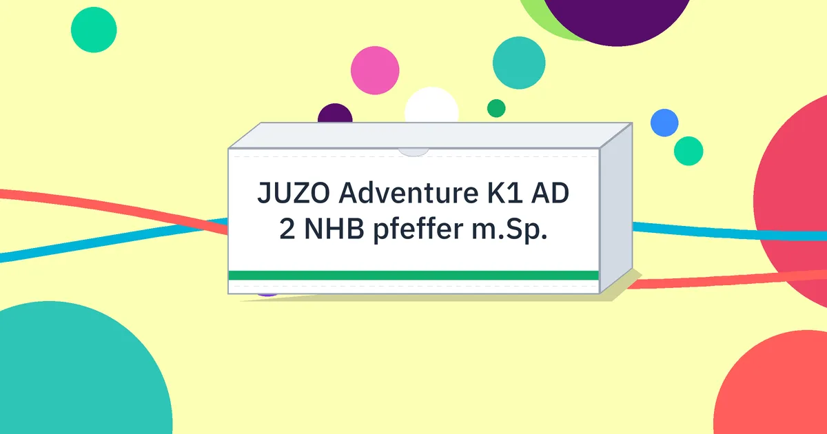 Symbolbild: Packung mit der Aufschrift JUZO Adventure K1 AD 2 NHB pfeffer m.Sp. (PZN 14974651) – Verfügbarkeit und Bezug in Apotheken in Frankfurt am Main