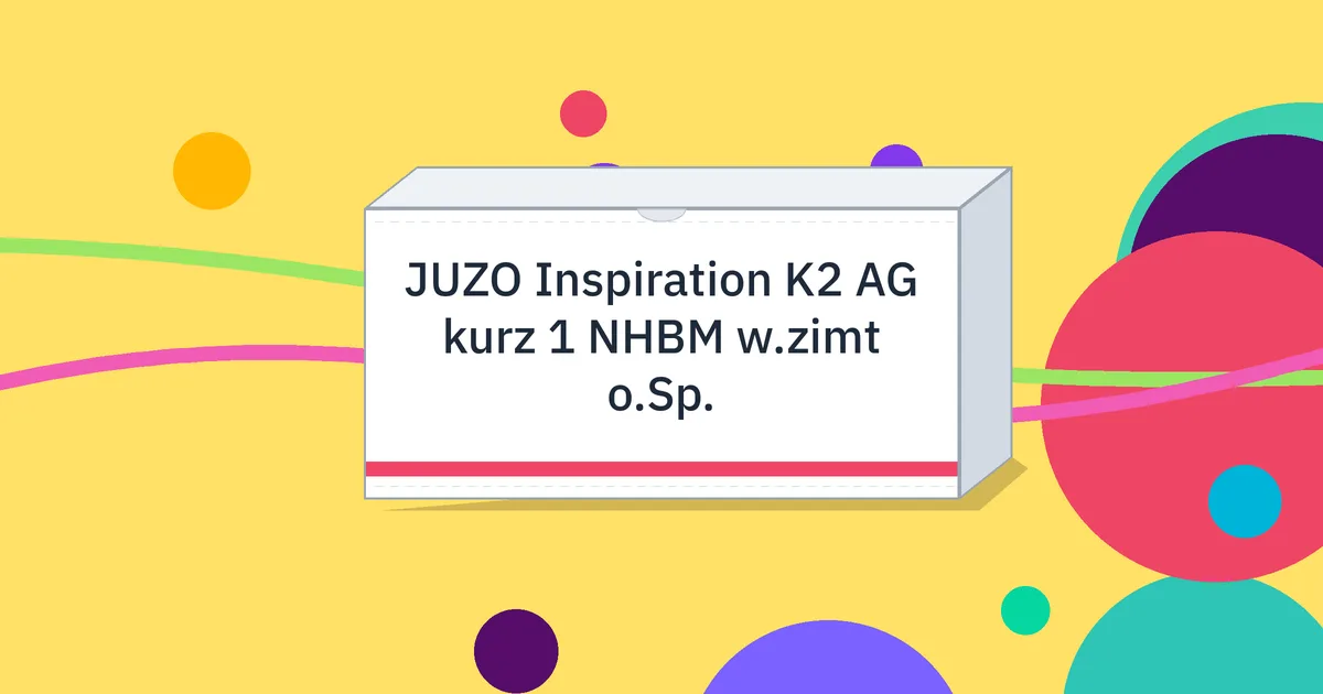 Symbolbild: Packung mit der Aufschrift JUZO Inspiration K2 AG kurz 1 NHBM w.zimt o.Sp. (PZN 14920709) – Verfügbarkeit und Bezug in Apotheken in Frankfurt am Main