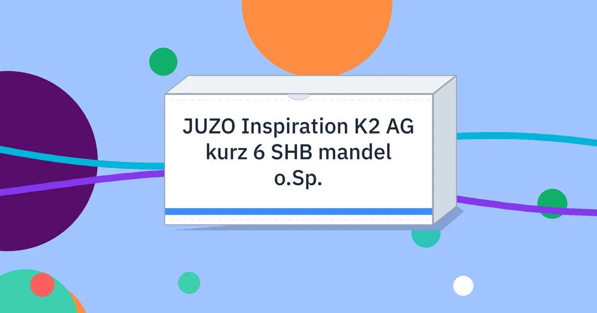 Symbolbild: Packung mit der Aufschrift JUZO Inspiration K2 AG kurz 6 SHB mandel o.Sp. (PZN 14950432) – Verfügbarkeit und Bezug in Apotheken in Frankfurt am Main