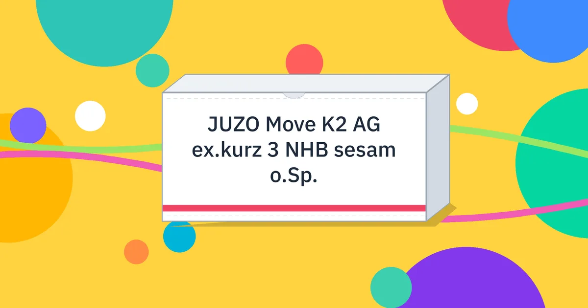 Symbolbild: Packung mit der Aufschrift JUZO Move K2 AG ex.kurz 3 NHB sesam o.Sp. (PZN 18533694) – Verfügbarkeit und Bezug in Apotheken in Frankfurt am Main