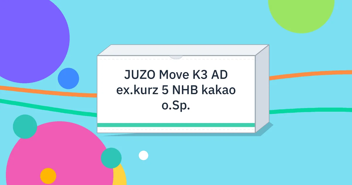Symbolbild: Packung mit der Aufschrift JUZO Move K3 AD ex.kurz 5 NHB kakao o.Sp. (PZN 18574167) – Verfügbarkeit und Bezug in Apotheken in Frankfurt am Main