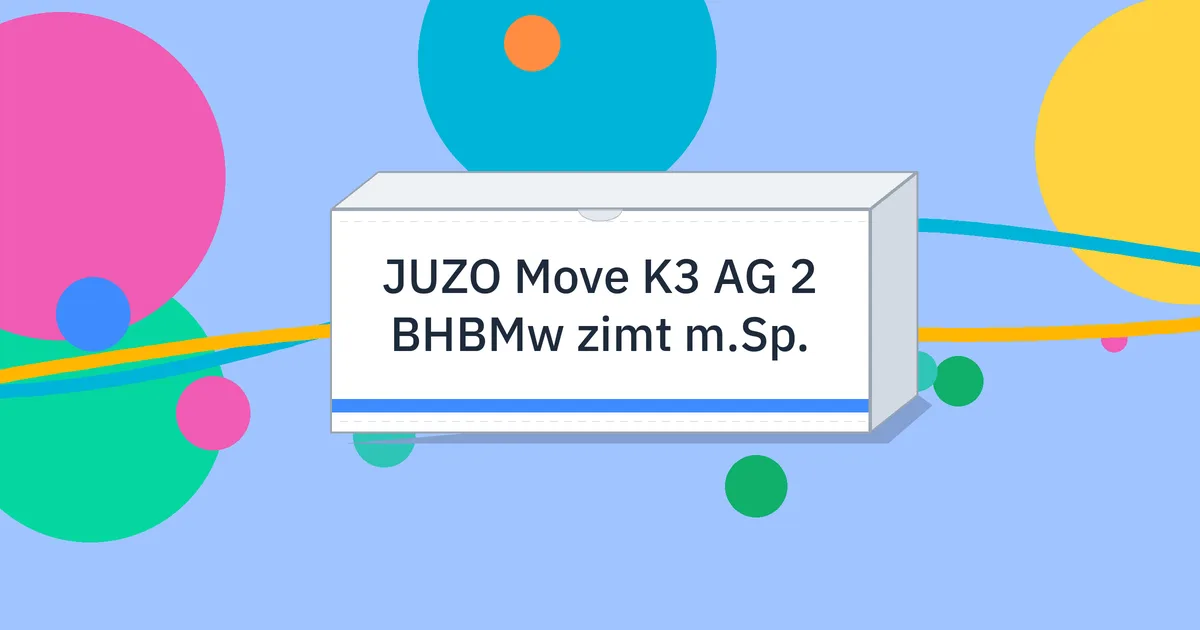 Symbolbild: Packung mit der Aufschrift JUZO Move K3 AG 2 BHBMw zimt m.Sp. (PZN 18576278) – Verfügbarkeit und Bezug in Apotheken in Frankfurt am Main