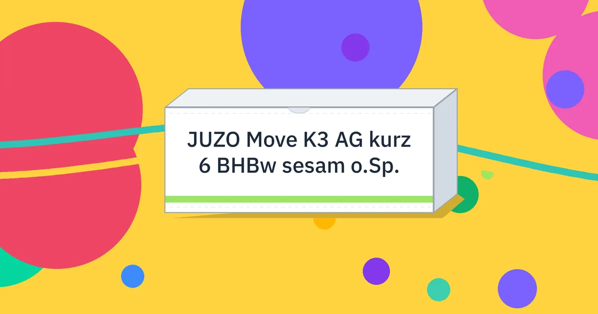 Symbolbild: Packung mit der Aufschrift JUZO Move K3 AG kurz 6 BHBw sesam o.Sp. (PZN 18581888) – Verfügbarkeit und Bezug in Apotheken in Frankfurt am Main
