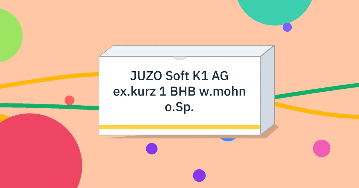 Symbolbild: Packung mit der Aufschrift JUZO Soft K1 AG ex.kurz 1 BHB w.mohn o.Sp. (PZN 14840318) – Verfügbarkeit und Bezug in Apotheken in Frankfurt am Main