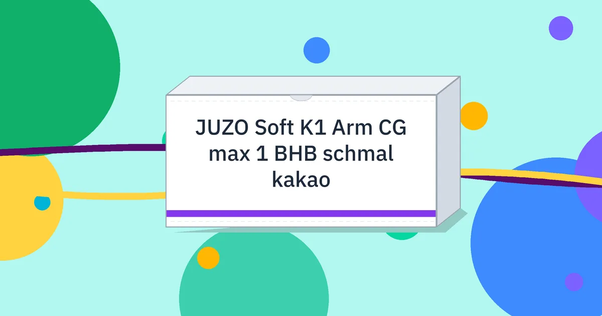 Symbolbild: Packung mit der Aufschrift JUZO Soft K1 Arm CG max 1 BHB schmal kakao (PZN 15509904) – Verfügbarkeit und Bezug in Apotheken in Frankfurt am Main
