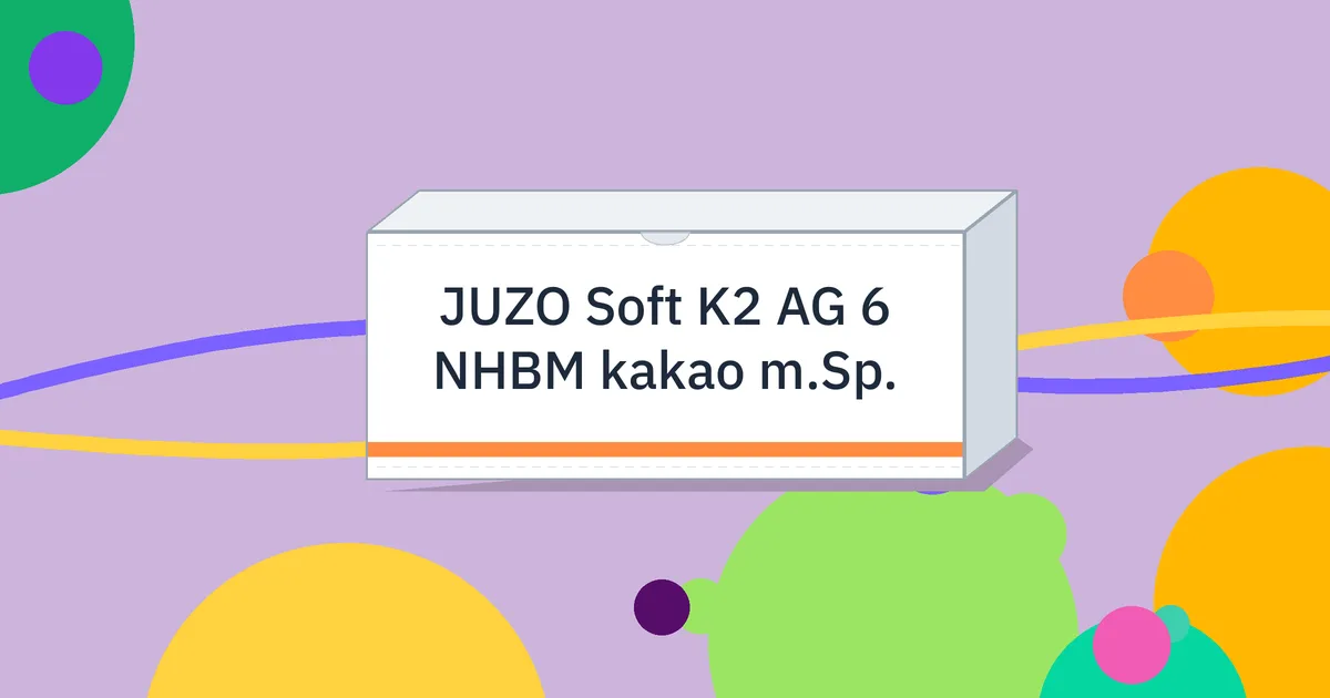 Symbolbild: Packung mit der Aufschrift JUZO Soft K2 AG 6 NHBM kakao m.Sp. (PZN 15019353) – Verfügbarkeit und Bezug in Apotheken in Frankfurt am Main