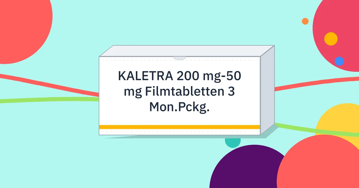 Symbolbild: Packung mit der Aufschrift KALETRA 200 mg-50 mg Filmtabletten 3 Mon.Pckg. (PZN 08931181) – Verfügbarkeit und Bezug in Apotheken in Frankfurt am Main