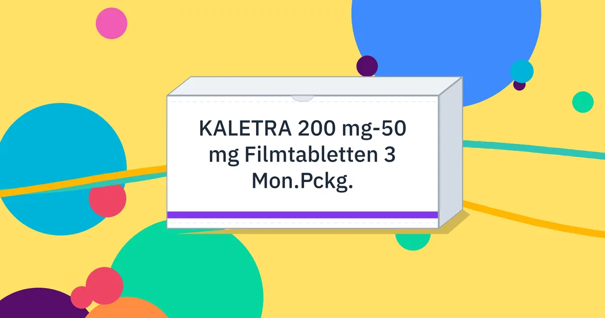 Symbolbild: Packung mit der Aufschrift KALETRA 200 mg-50 mg Filmtabletten 3 Mon.Pckg. (PZN 10532991) – Verfügbarkeit und Bezug in Apotheken in Frankfurt am Main