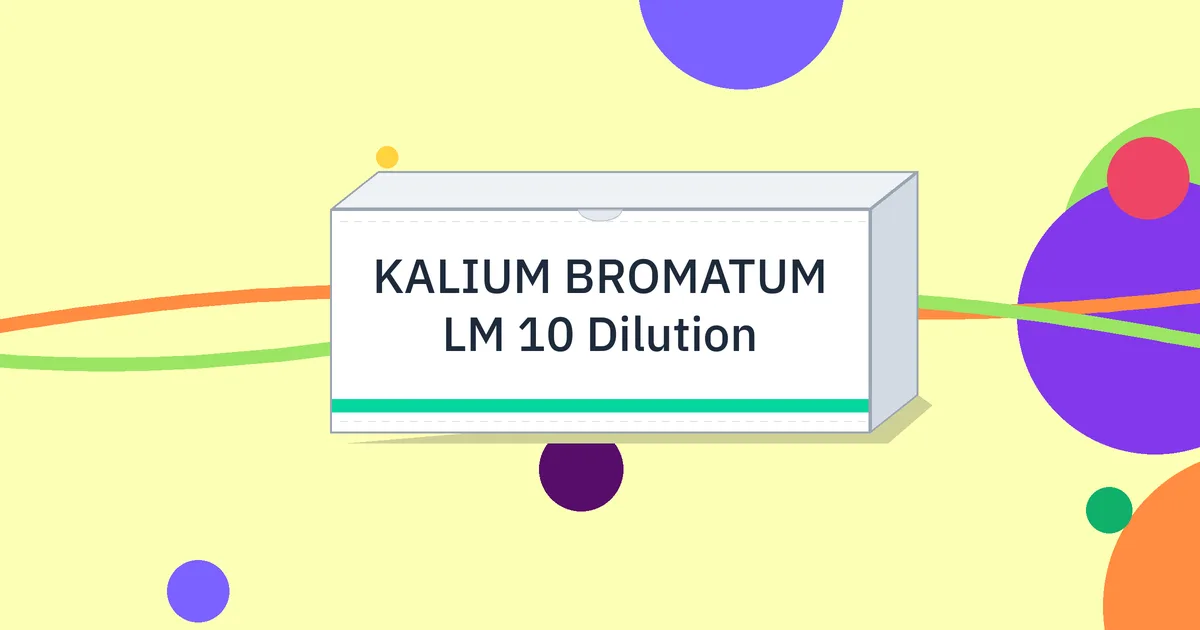 Symbolbild: Packung mit der Aufschrift KALIUM BROMATUM LM 10 Dilution (PZN 12917867) – Verfügbarkeit und Bezug in Apotheken in Frankfurt am Main