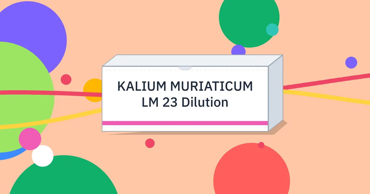Symbolbild: Packung mit der Aufschrift KALIUM MURIATICUM LM 23 Dilution (PZN 12922940) – Verfügbarkeit und Bezug in Apotheken in Frankfurt am Main