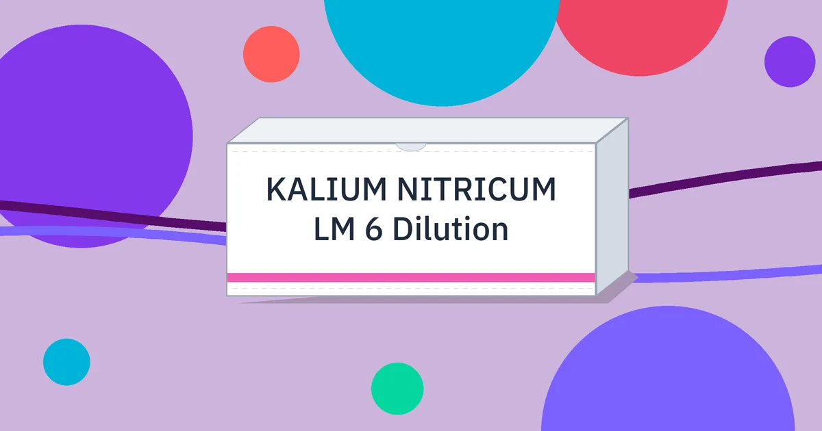 Symbolbild: Packung mit der Aufschrift KALIUM NITRICUM LM 6 Dilution (PZN 09430788) – Verfügbarkeit und Bezug in Apotheken in Frankfurt am Main