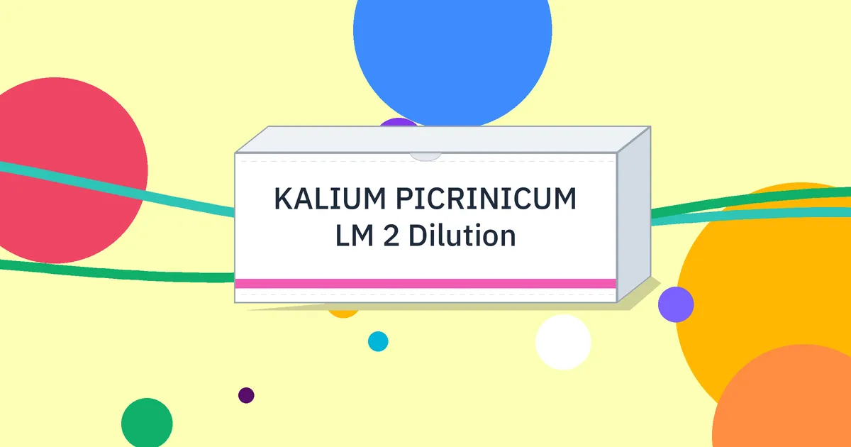 Symbolbild: Packung mit der Aufschrift KALIUM PICRINICUM LM 2 Dilution (PZN 12924873) – Verfügbarkeit und Bezug in Apotheken in Frankfurt am Main