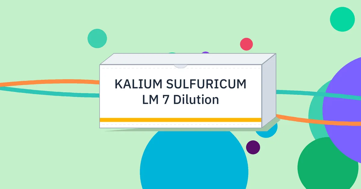 Symbolbild: Packung mit der Aufschrift KALIUM SULFURICUM LM 7 Dilution (PZN 12926257) – Verfügbarkeit und Bezug in Apotheken in Frankfurt am Main