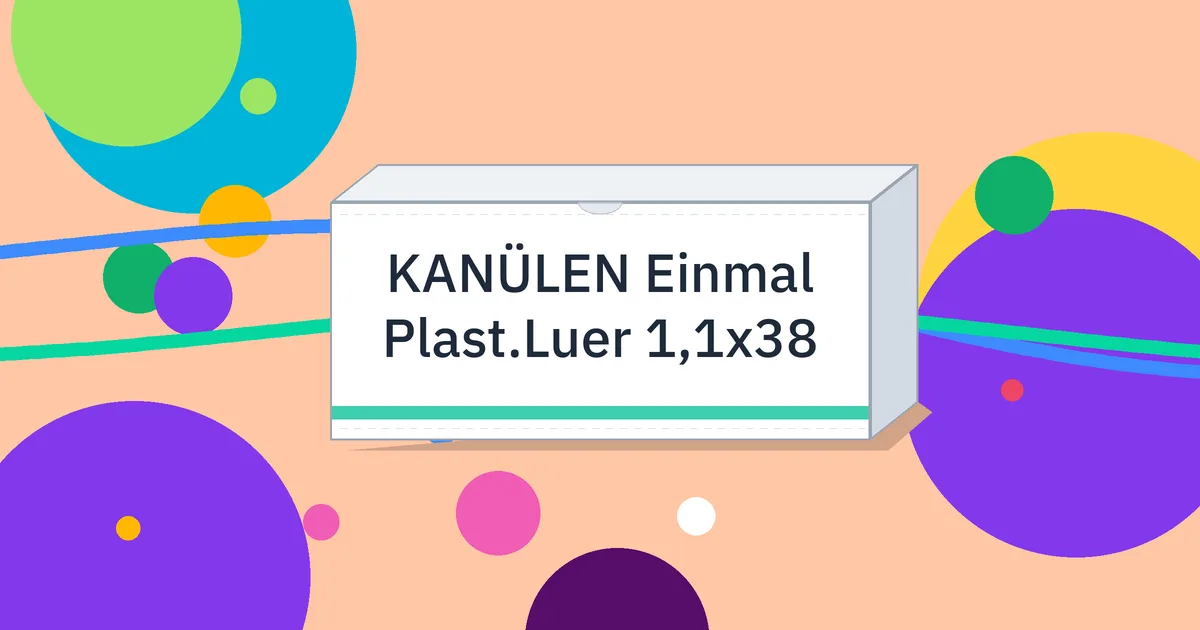 Symbolbild: Packung mit der Aufschrift KANÜLEN Einmal Plast.Luer 1,1x38 (PZN 02440536) – Verfügbarkeit und Bezug in Apotheken in Frankfurt am Main