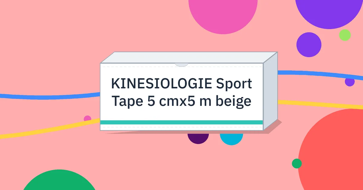 Symbolbild: Packung mit der Aufschrift KINESIOLOGIE Sport Tape 5 cmx5 m beige (PZN 02048910) – Verfügbarkeit und Bezug in Apotheken in Frankfurt am Main