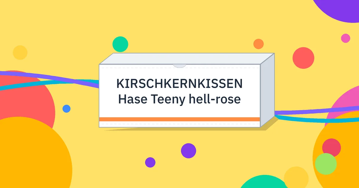 Symbolbild: Packung mit der Aufschrift KIRSCHKERNKISSEN Hase Teeny hell-rose (PZN 18129042) – Verfügbarkeit und Bezug in Apotheken in Frankfurt am Main