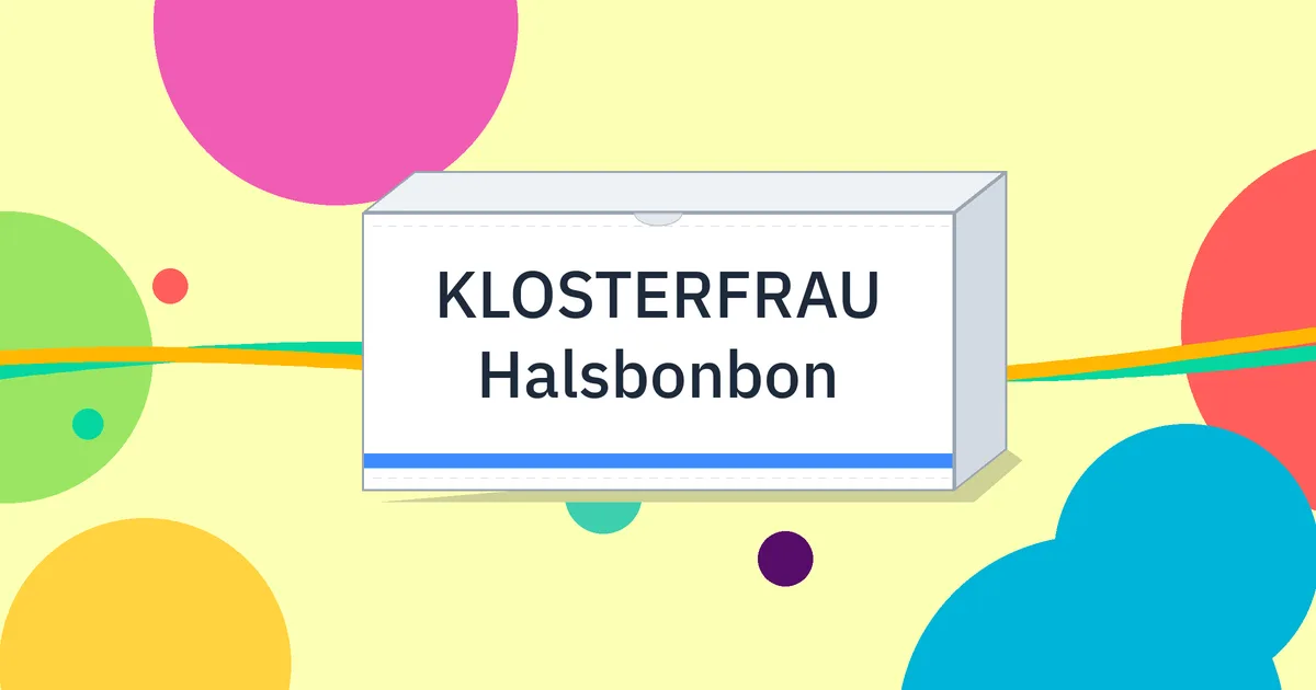 Symbolbild: Packung mit der Aufschrift KLOSTERFRAU Halsbonbon (PZN 19299763) – Verfügbarkeit und Bezug in Apotheken in Frankfurt am Main