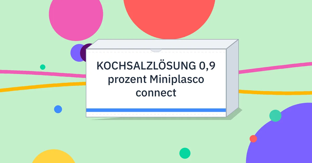 Symbolbild: Packung mit der Aufschrift KOCHSALZLÖSUNG 0,9 prozent Miniplasco connect (PZN 03040980) – Verfügbarkeit und Bezug in Apotheken in Frankfurt am Main