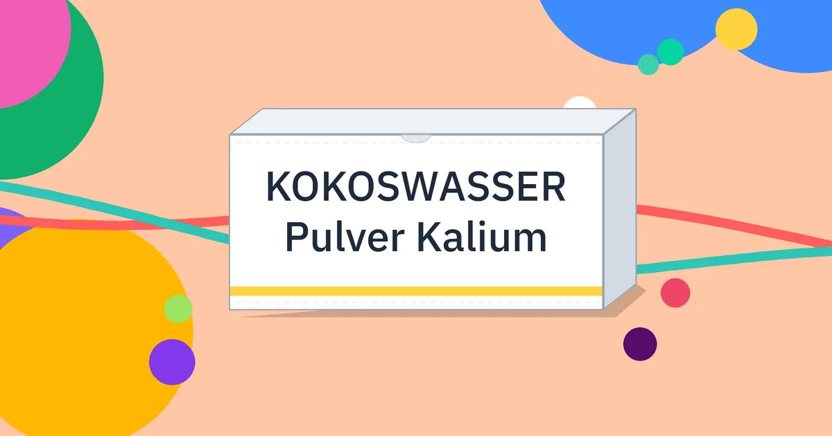 Symbolbild: Packung mit der Aufschrift KOKOSWASSER Pulver Kalium (PZN 19905726) – Verfügbarkeit und Bezug in Apotheken in Frankfurt am Main