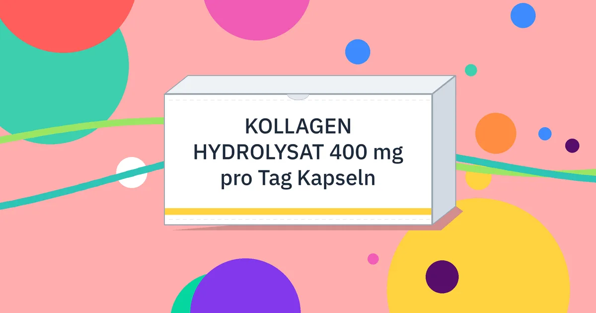 Symbolbild: Packung mit der Aufschrift KOLLAGEN HYDROLYSAT 400 mg pro Tag Kapseln (PZN 04571739) – Verfügbarkeit und Bezug in Apotheken in Frankfurt am Main
