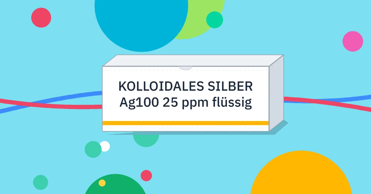 Symbolbild: Packung mit der Aufschrift KOLLOIDALES SILBER Ag100 25 ppm flüssig (PZN 16896725) – Verfügbarkeit und Bezug in Apotheken in Frankfurt am Main