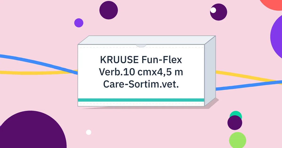 Symbolbild: Packung mit der Aufschrift KRUUSE Fun-Flex Verb.10 cmx4,5 m Care-Sortim.vet. (PZN 18443821) – Verfügbarkeit und Bezug in Apotheken in Frankfurt am Main