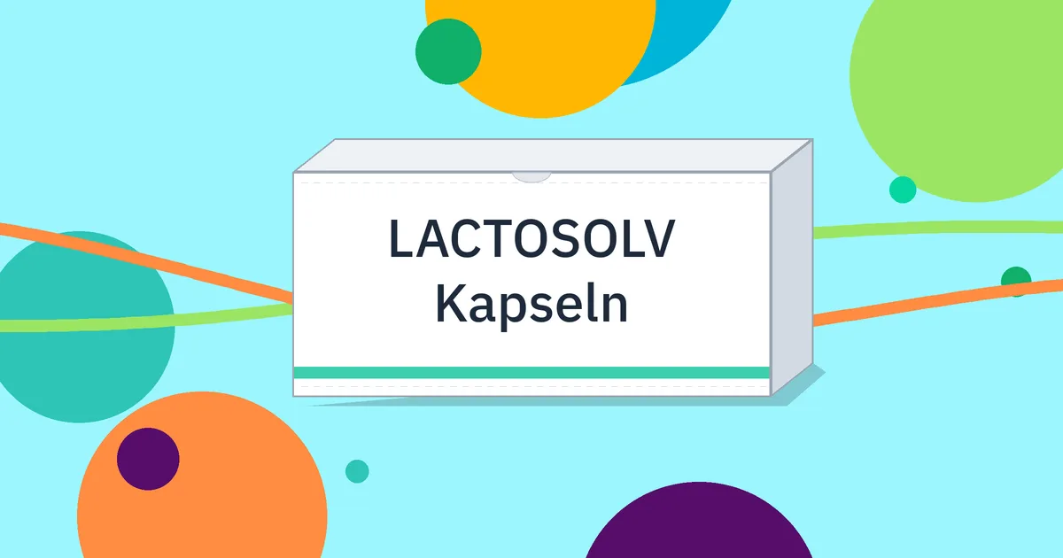 Symbolbild: Packung mit der Aufschrift LACTOSOLV Kapseln (PZN 10731785) – Verfügbarkeit und Bezug in Apotheken in Frankfurt am Main