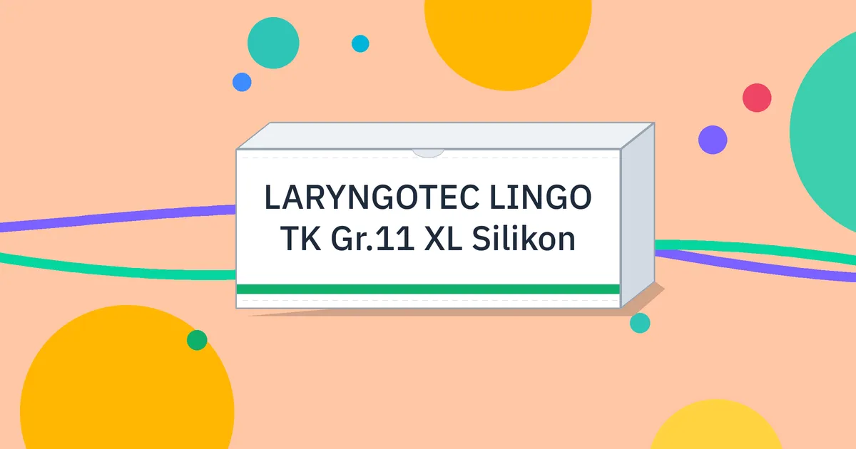 Symbolbild: Packung mit der Aufschrift LARYNGOTEC LINGO TK Gr.11 XL Silikon (PZN 03309896) – Verfügbarkeit und Bezug in Apotheken in Frankfurt am Main