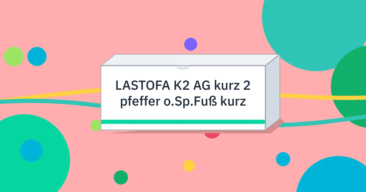 Symbolbild: Packung mit der Aufschrift LASTOFA K2 AG kurz 2 pfeffer o.Sp.Fuß kurz (PZN 13803746) – Verfügbarkeit und Bezug in Apotheken in Frankfurt am Main