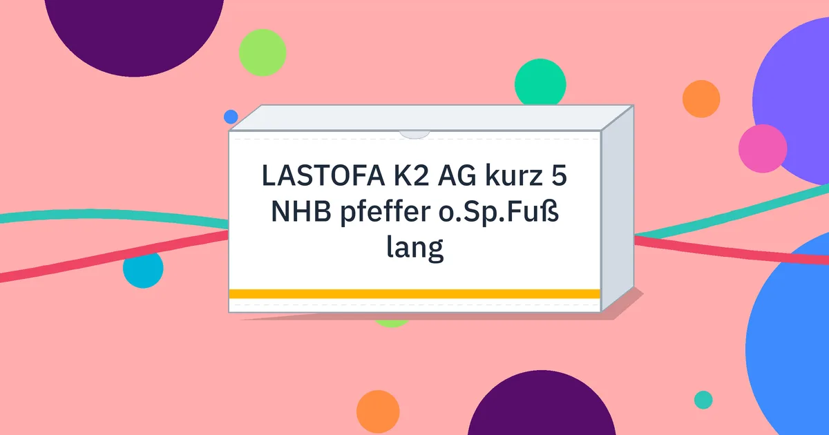 Symbolbild: Packung mit der Aufschrift LASTOFA K2 AG kurz 5 NHB pfeffer o.Sp.Fuß lang (PZN 14150329) – Verfügbarkeit und Bezug in Apotheken in Frankfurt am Main