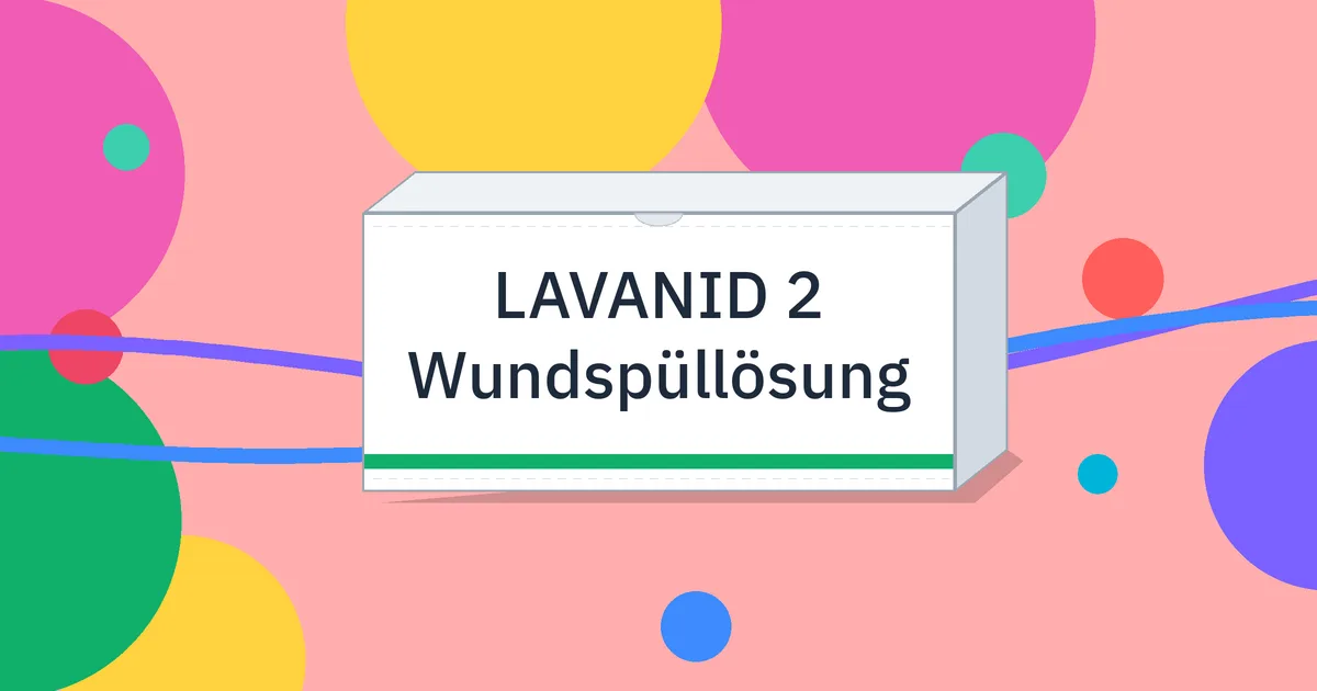 Symbolbild: Packung mit der Aufschrift LAVANID 2 Wundspüllösung (PZN 05901280) – Verfügbarkeit und Bezug in Apotheken in Frankfurt am Main