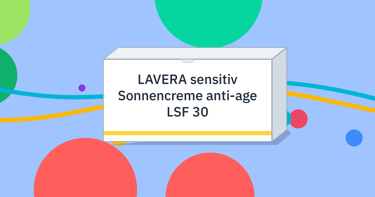 Symbolbild: Packung mit der Aufschrift LAVERA sensitiv Sonnencreme anti-age LSF 30 (PZN 16218853) – Verfügbarkeit und Bezug in Apotheken in Frankfurt am Main