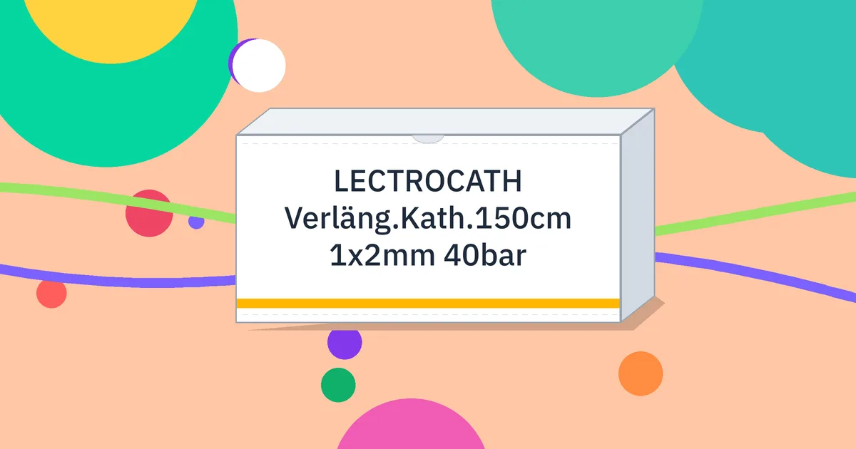 Symbolbild: Packung mit der Aufschrift LECTROCATH Verläng.Kath.150cm 1x2mm 40bar (PZN 00965967) – Verfügbarkeit und Bezug in Apotheken in Frankfurt am Main
