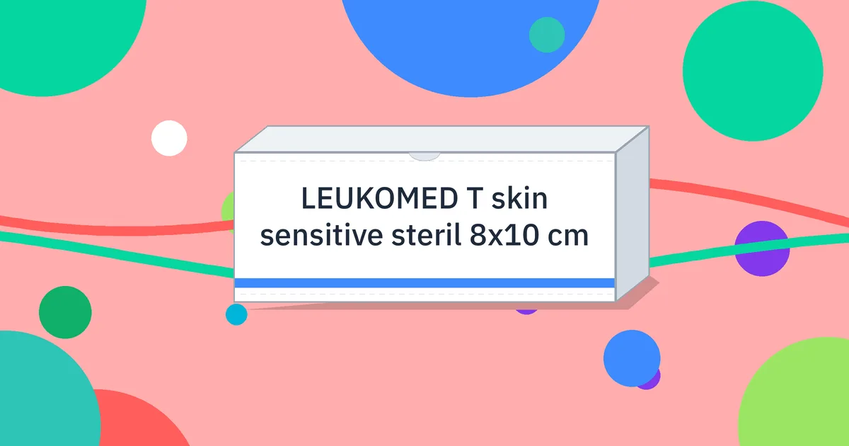 Symbolbild: Packung mit der Aufschrift LEUKOMED T skin sensitive steril 8x10 cm (PZN 15862931) – Verfügbarkeit und Bezug in Apotheken in Frankfurt am Main