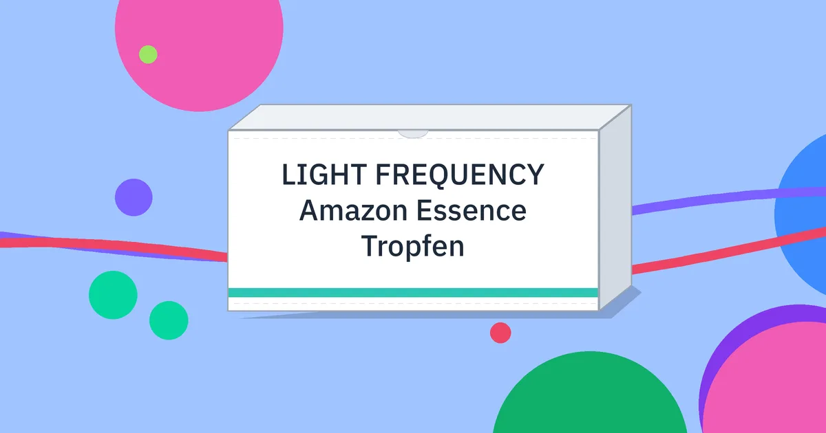 Symbolbild: Packung mit der Aufschrift LIGHT FREQUENCY Amazon Essence Tropfen (PZN 18791893) – Verfügbarkeit und Bezug in Apotheken in Frankfurt am Main