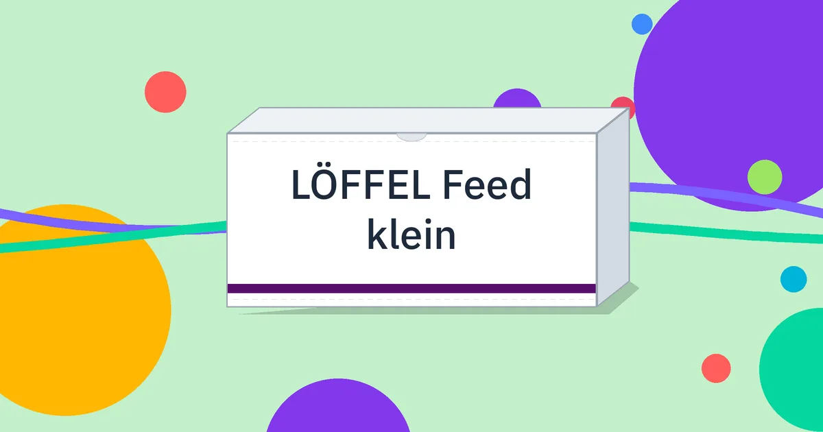 Symbolbild: Packung mit der Aufschrift LÖFFEL Feed klein (PZN 07742667) – Verfügbarkeit und Bezug in Apotheken in Frankfurt am Main