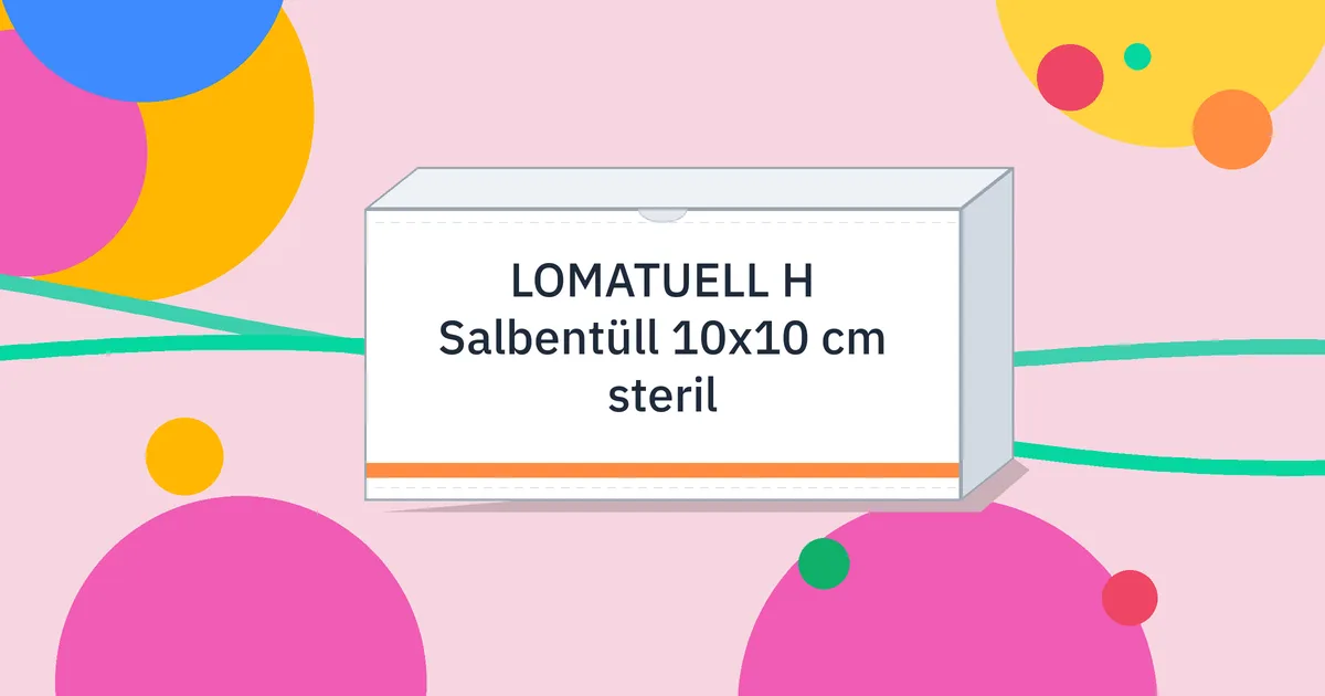 Symbolbild: Packung mit der Aufschrift LOMATUELL H Salbentüll 10x10 cm steril (PZN 03275602) – Verfügbarkeit und Bezug in Apotheken in Frankfurt am Main