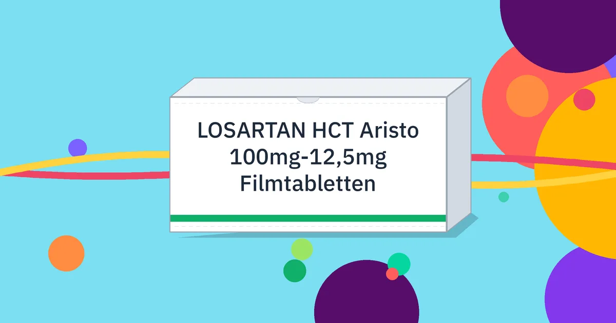 Symbolbild: Packung mit der Aufschrift LOSARTAN HCT Aristo 100mg-12,5mg Filmtabletten (PZN 07510684) – Verfügbarkeit und Bezug in Apotheken in Frankfurt am Main