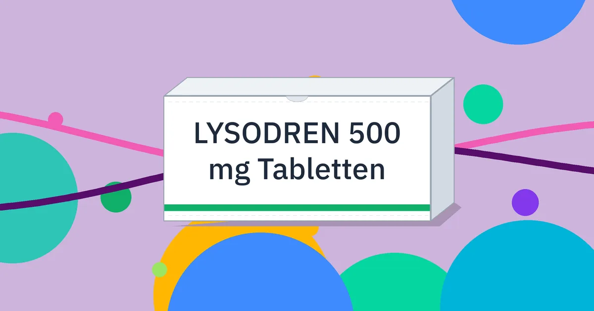 Symbolbild: Packung mit der Aufschrift LYSODREN 500 mg Tabletten (PZN 13655323) – Verfügbarkeit und Bezug in Apotheken in Frankfurt am Main