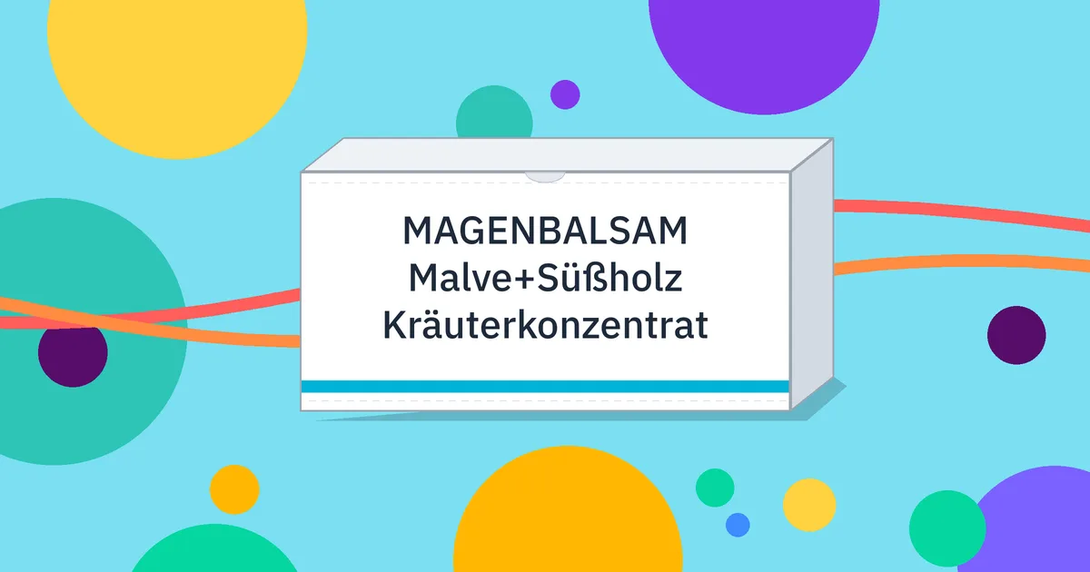 Symbolbild: Packung mit der Aufschrift MAGENBALSAM Malve+Süßholz Kräuterkonzentrat (PZN 15247723) – Verfügbarkeit und Bezug in Apotheken in Frankfurt am Main